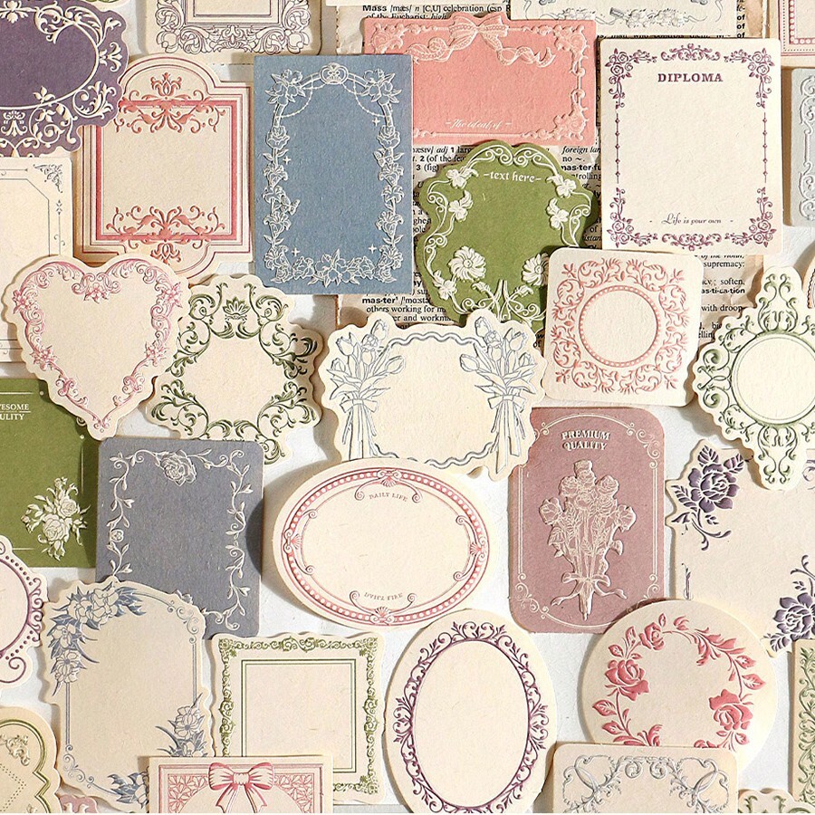 A Box Of 30 Simple And Creative Embossed Sticky Note Material Papers ...