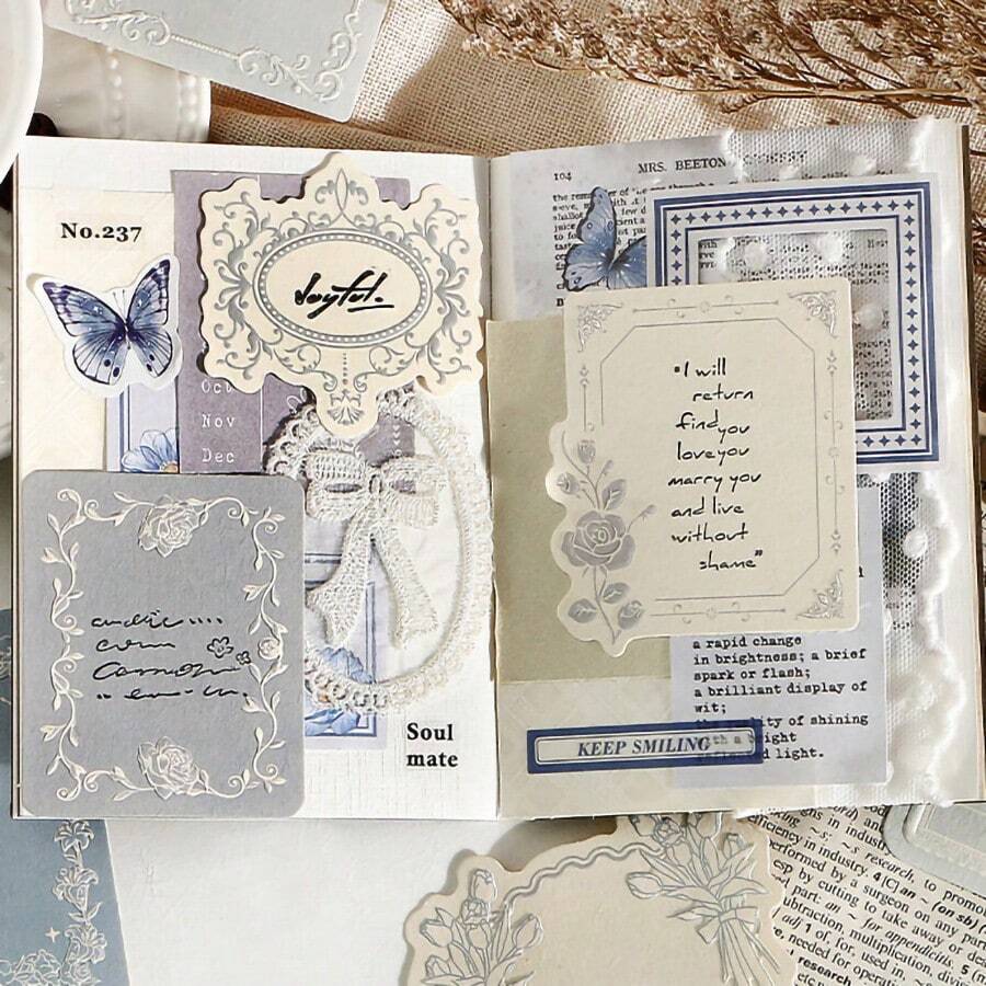 A Box Of 30 Simple And Creative Embossed Sticky Note Material Papers ...