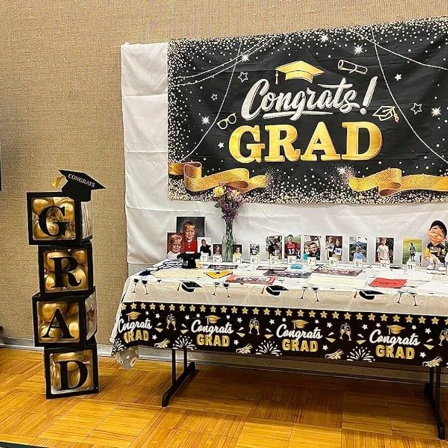2024 Graduation Balloon Box Decoration 4 Black Graduation Party