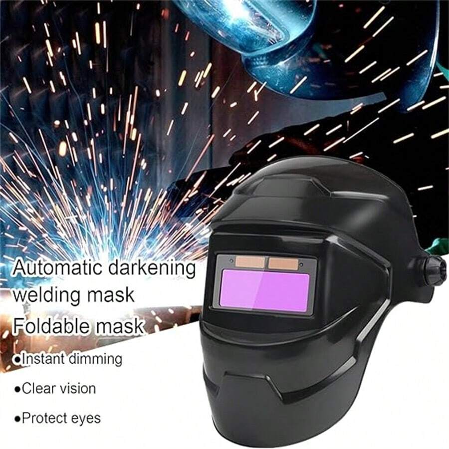 Solar Powered Auto Darkening Welding Helmet, Large Screen Automatic ...