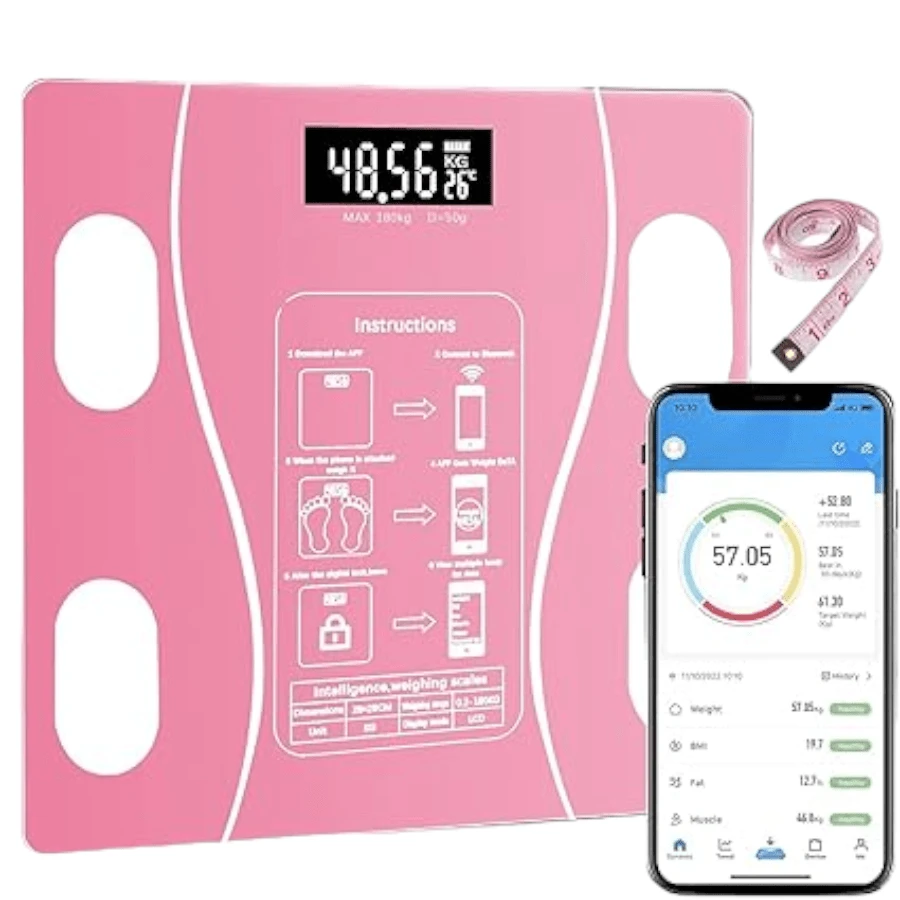 Báscula para báscula de grasa corporal Báscula de peso electrónica digital inalámbrica Bluetooth ...