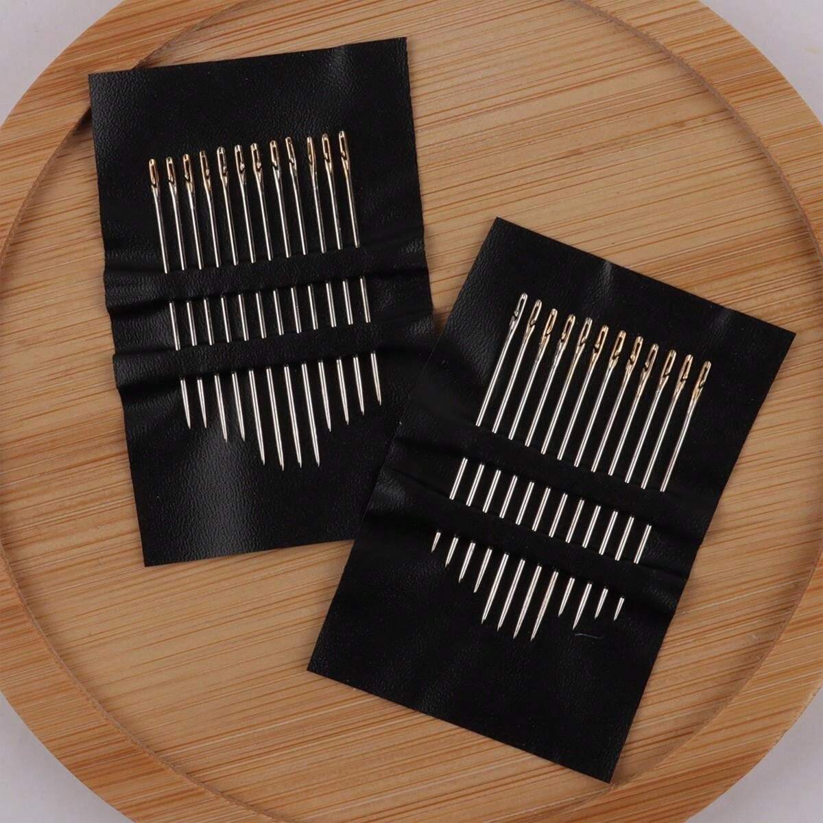 12pcs Set Elderly Automatic Needle Threader Stitching Sewing Needles