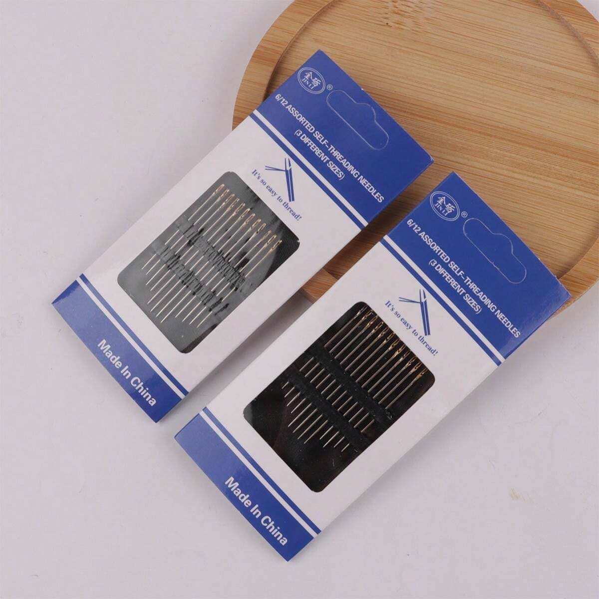 12pcs Set Elderly Automatic Needle Threader Stitching Sewing Needles