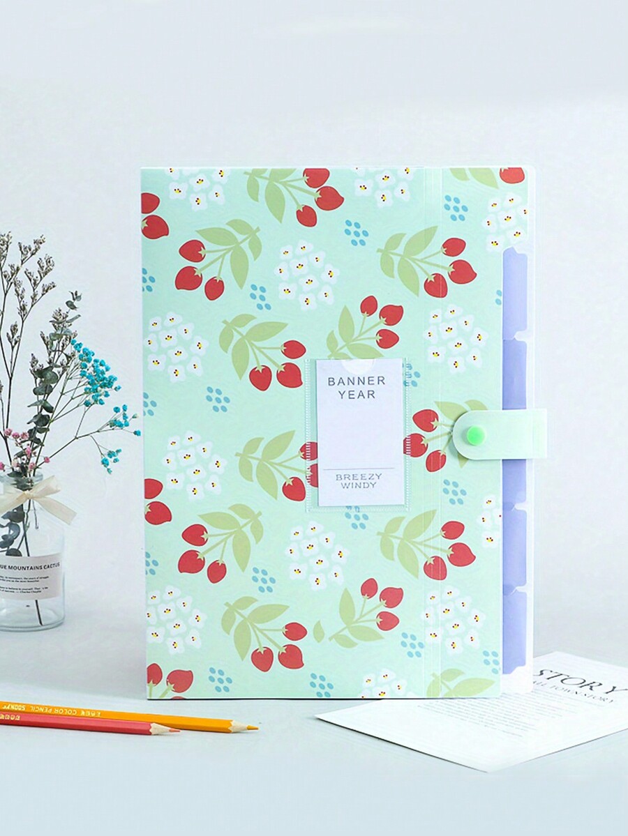 1pc A4 Flower Patterned Folder With 6 Grids - Efficient Organization ...