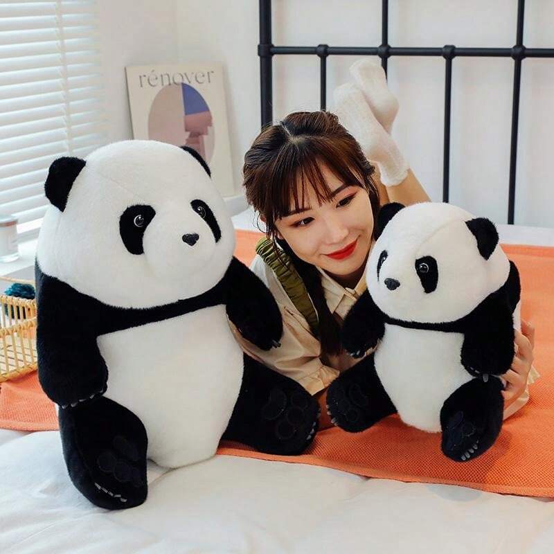 Panda Plush Toy Stuffed Animal HuaHua Menglan Factory Black And White ...