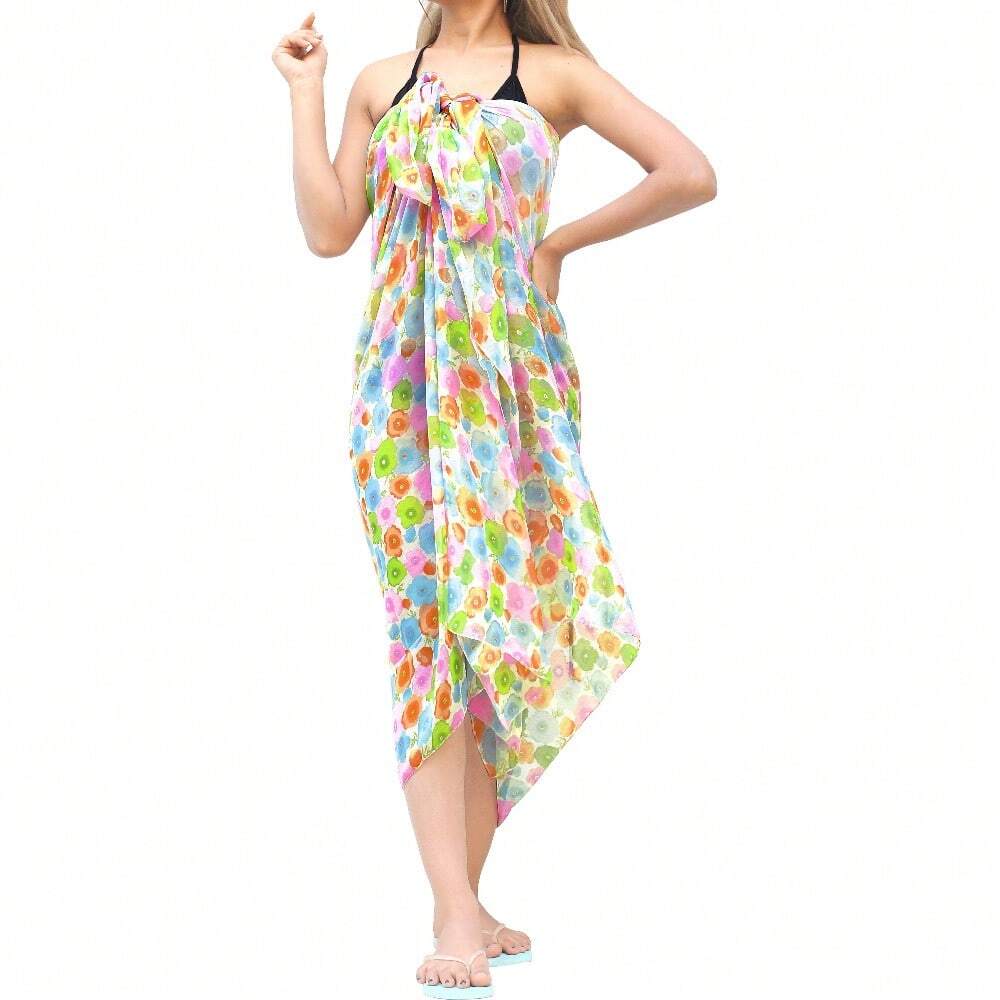 LA LEELA Women's Bikini Wraps Beach Wrap Swimwear Sarong Cover Up Skirt ...
