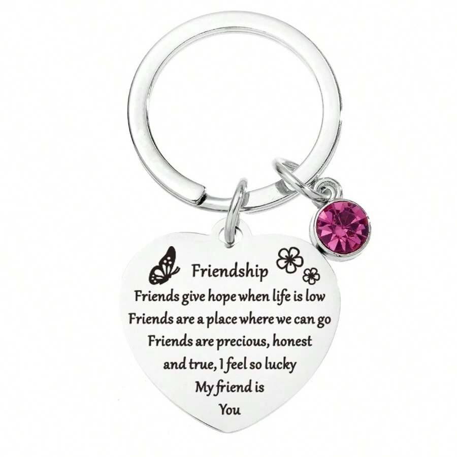 Stainless Steel Heart Shaped Keychain Friendship Gift For Sisters, Best ...