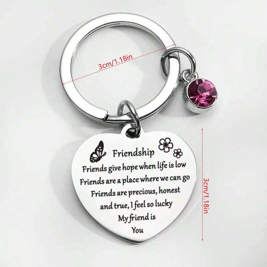 Stainless Steel Heart Shaped Keychain Friendship Gift For Sisters, Best ...
