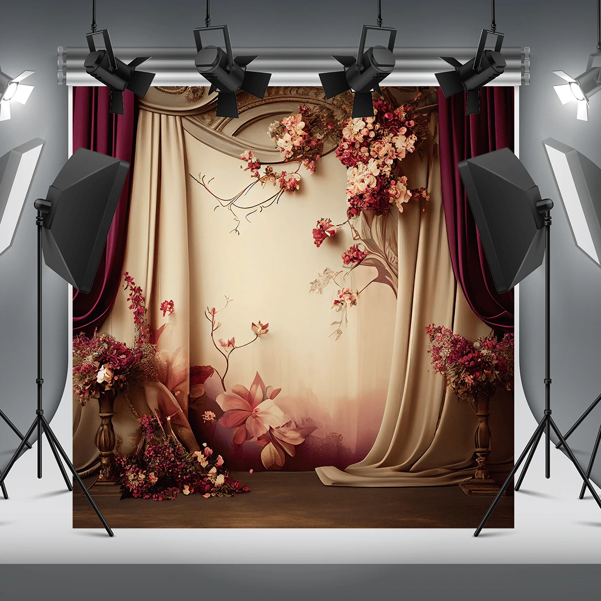 Luxurious Palace Backdrop For Photography Golden Castle Chandelier ...