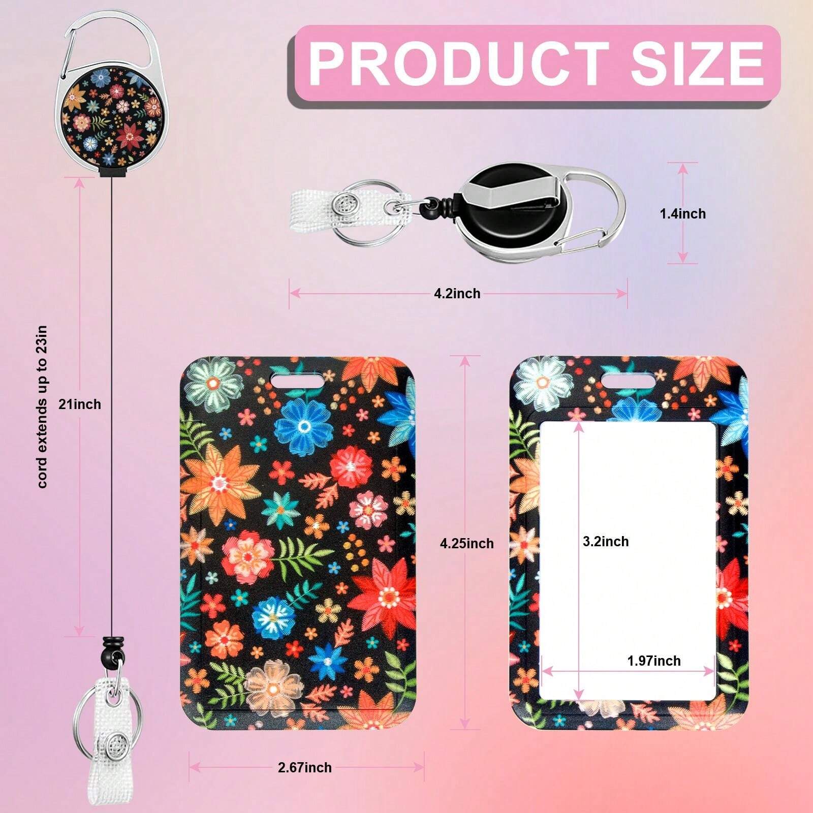 3 Pack Heavy Duty Badge Holder With Retractable Reel, ID Name Tag ...