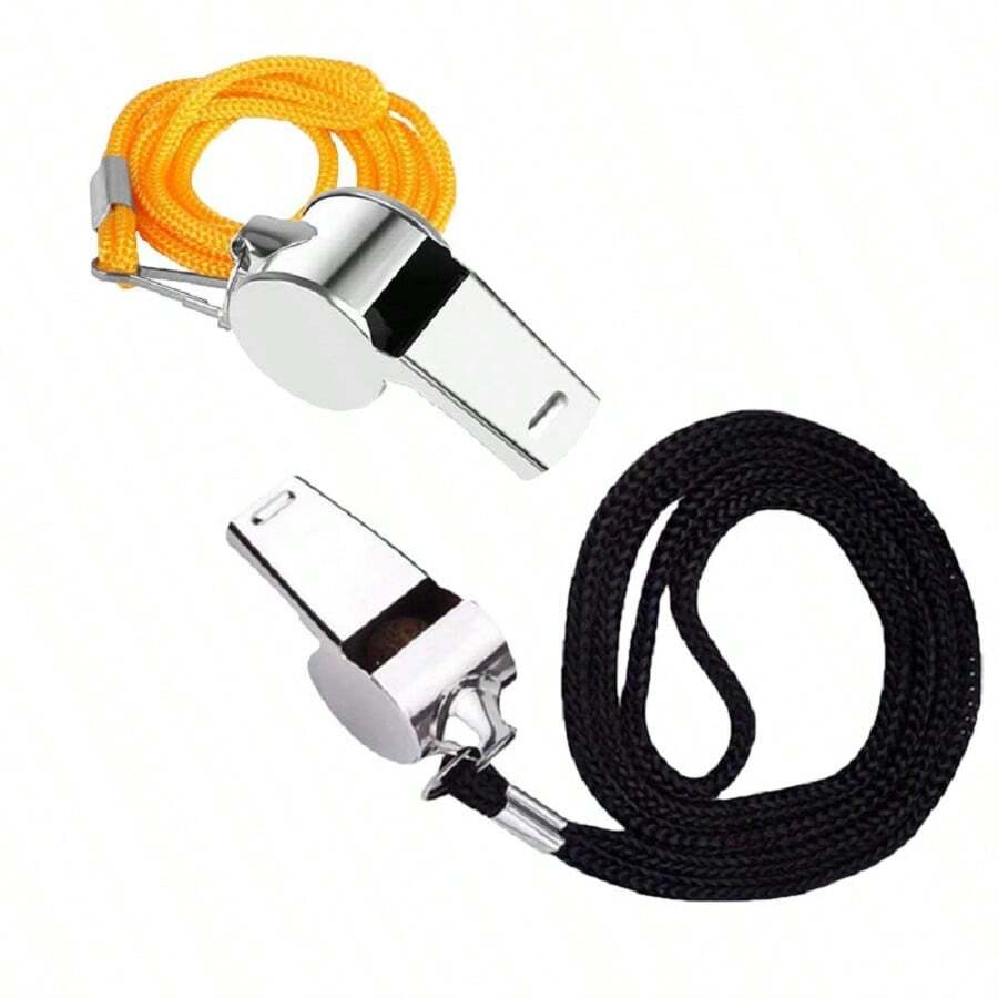 2pcs Stainless Steel & Iron Referee Whistle, Emergency Whistle, Traffic ...