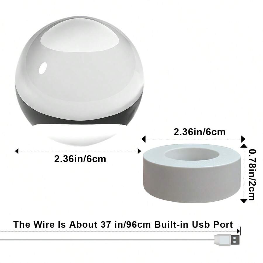 3D Crystal Ball Night Light With LED Night Light Crystal Light Plastic ...