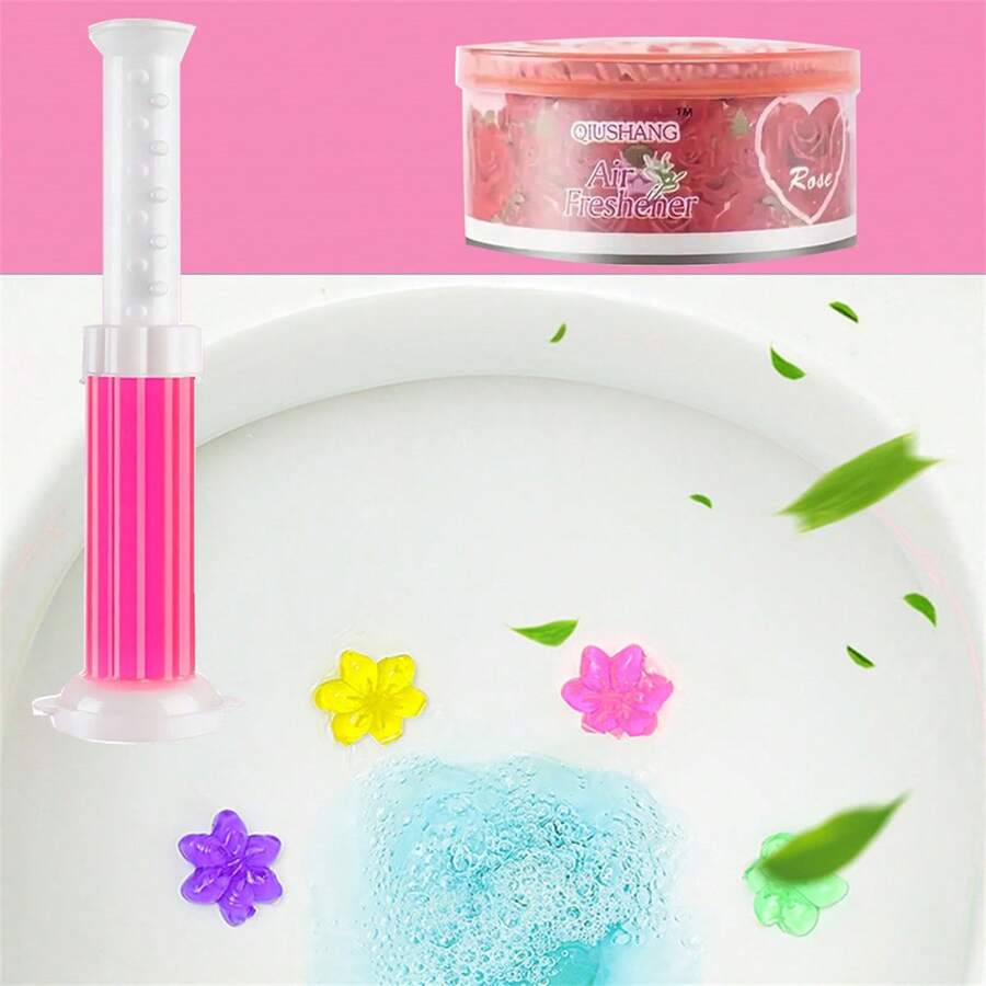 Toilet Flower Solid Fresh Fragrance Set, Including Flower Toilet Gel ...