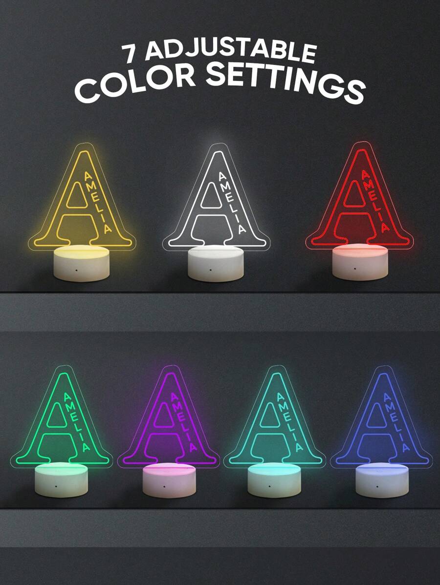 1pc Custom Name Letter Night Light Sign, Personalized Letter Lamp Name ...