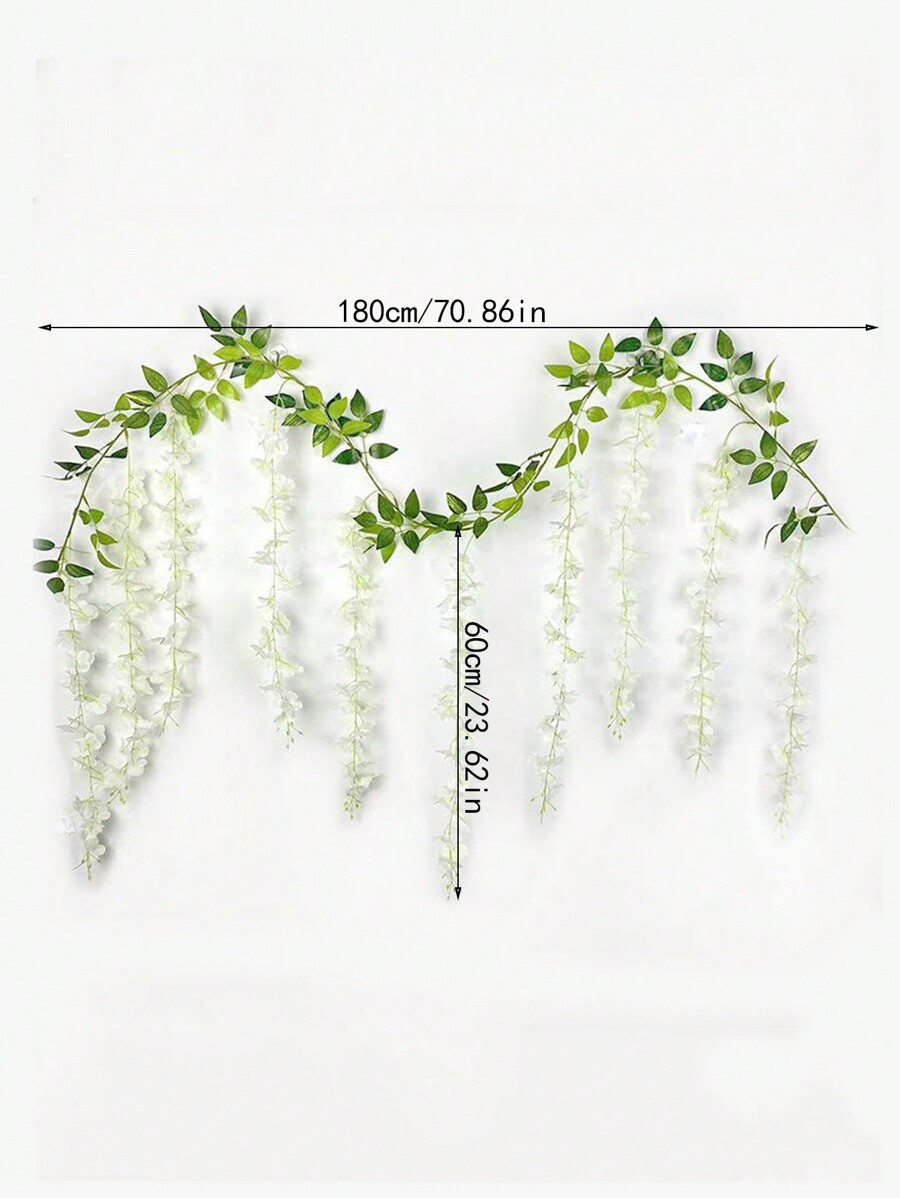 1 Strand White Artificial Wisteria Vine, 70 Inch Fake Wisteria Garland ...