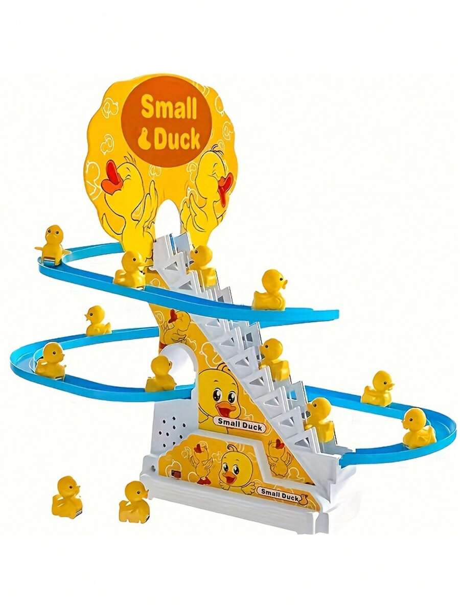 6pcs Children Electric Duck Climbing Stair Track Toy With Lights And ...