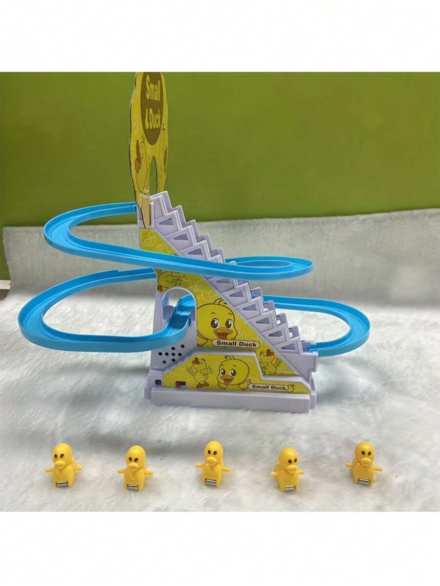 6pcs Children Electric Duck Climbing Stair Track Toy With Lights And ...