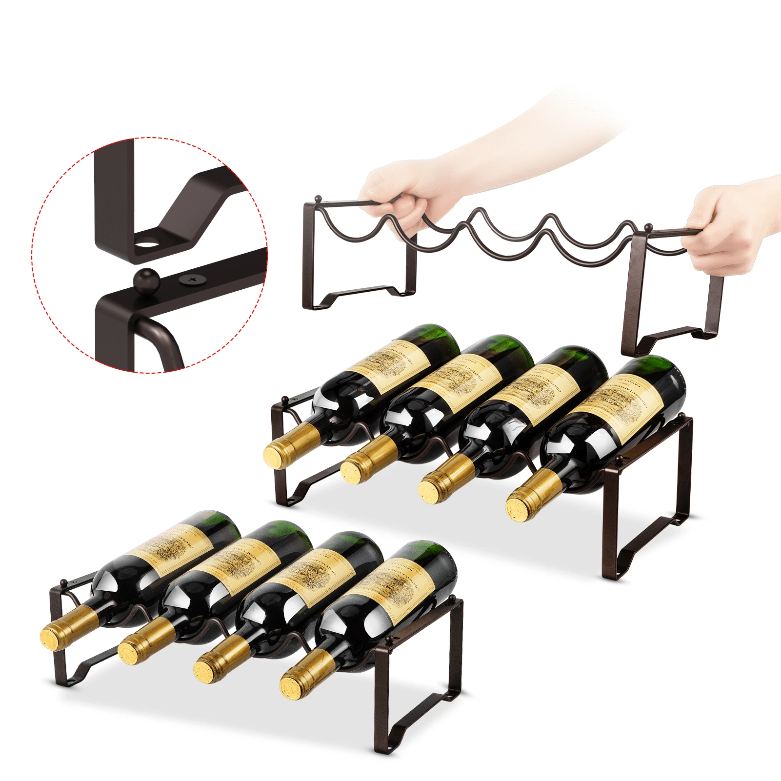 Wrought Iron Red Wine Rack Wine Bottle Display Shelf Home Decor Wine ...