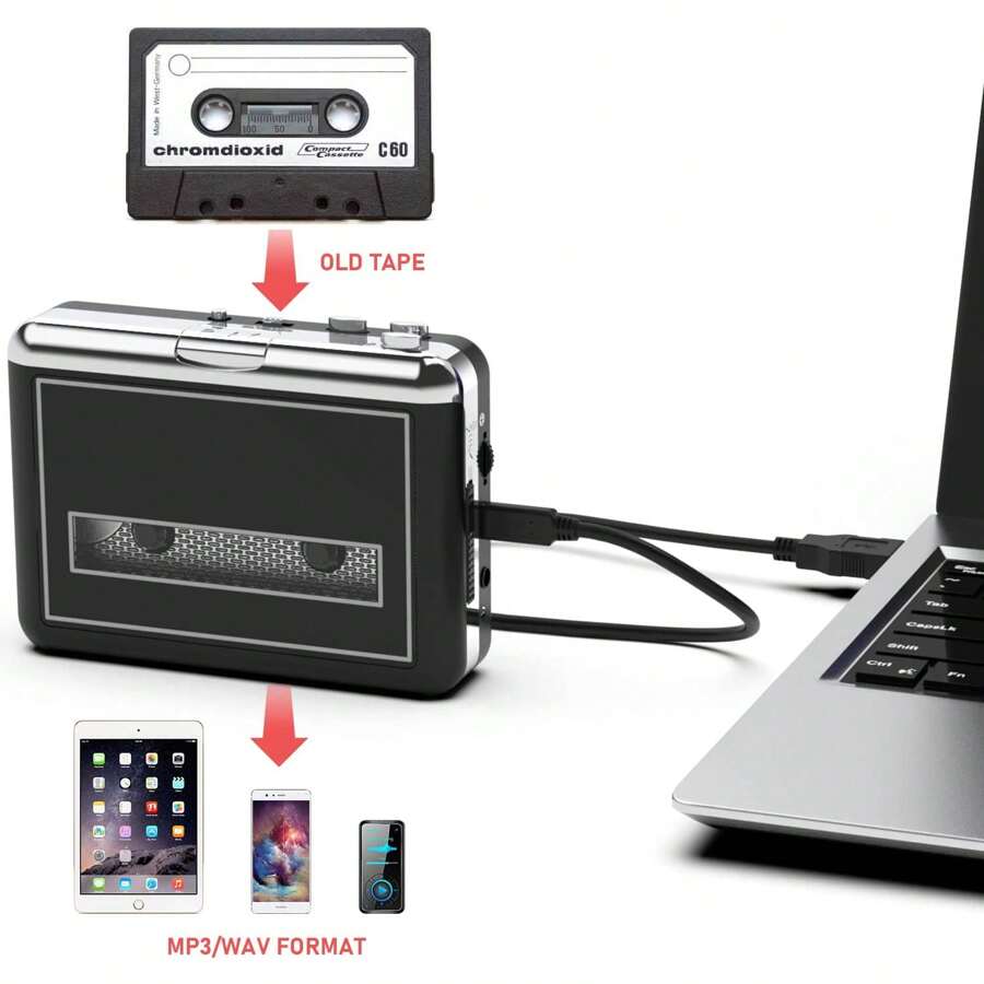 DIGITNOW Portable Cassette Player/Cassette To MP3 Converter Capture ...