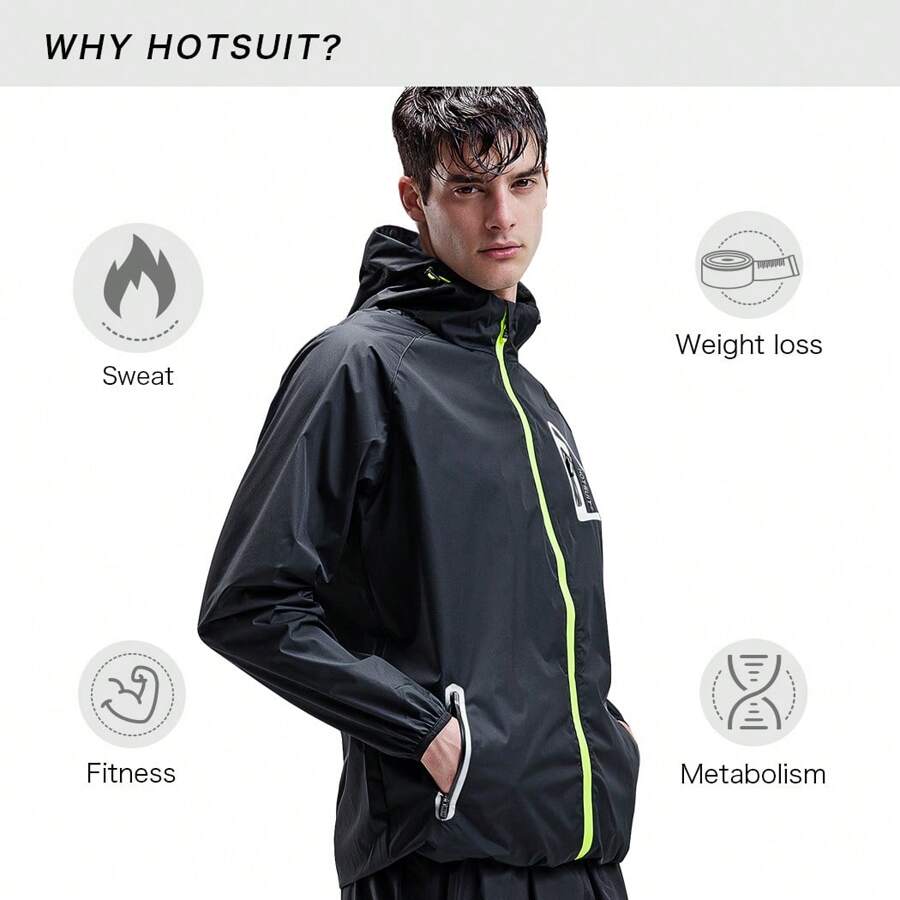 HOTSUIT Sauna Jacket Men Non Boxing Sweat Suits Exercise Workout Jacket ...