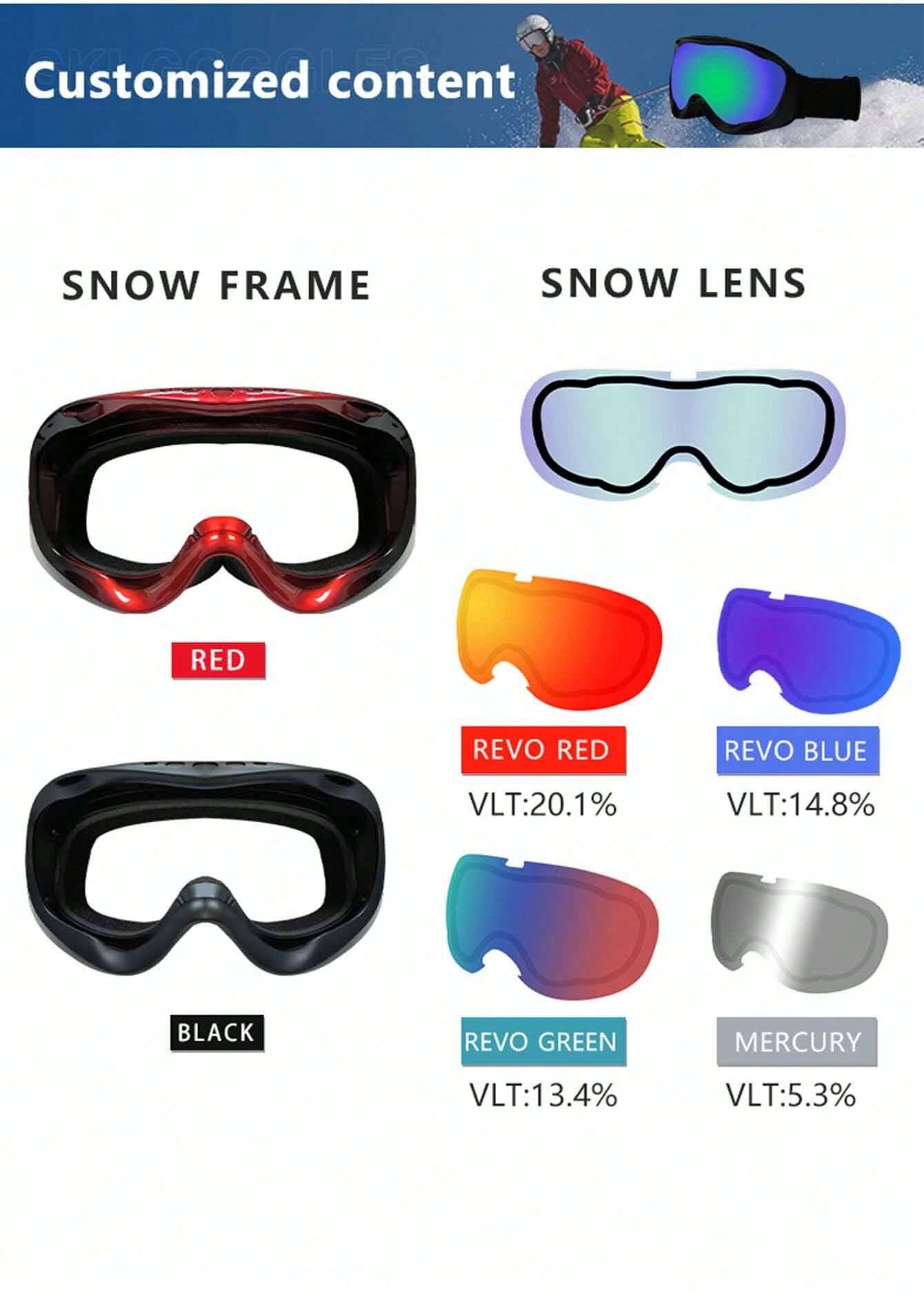 Nieuw Product Snelle levering Snowboard Sneeuwscooter Bril Sneeuw ...