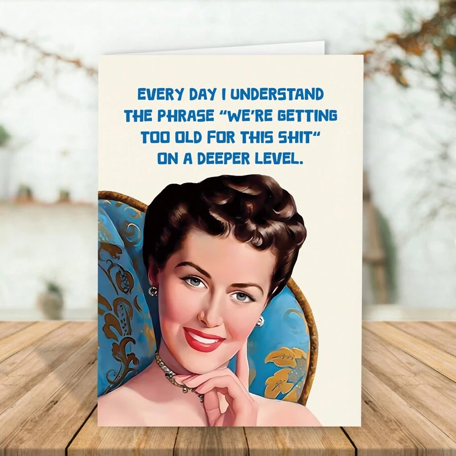 1pc, Hilarious Happy Birthday Card - Funny Retro Women Humor, Celebrate ...