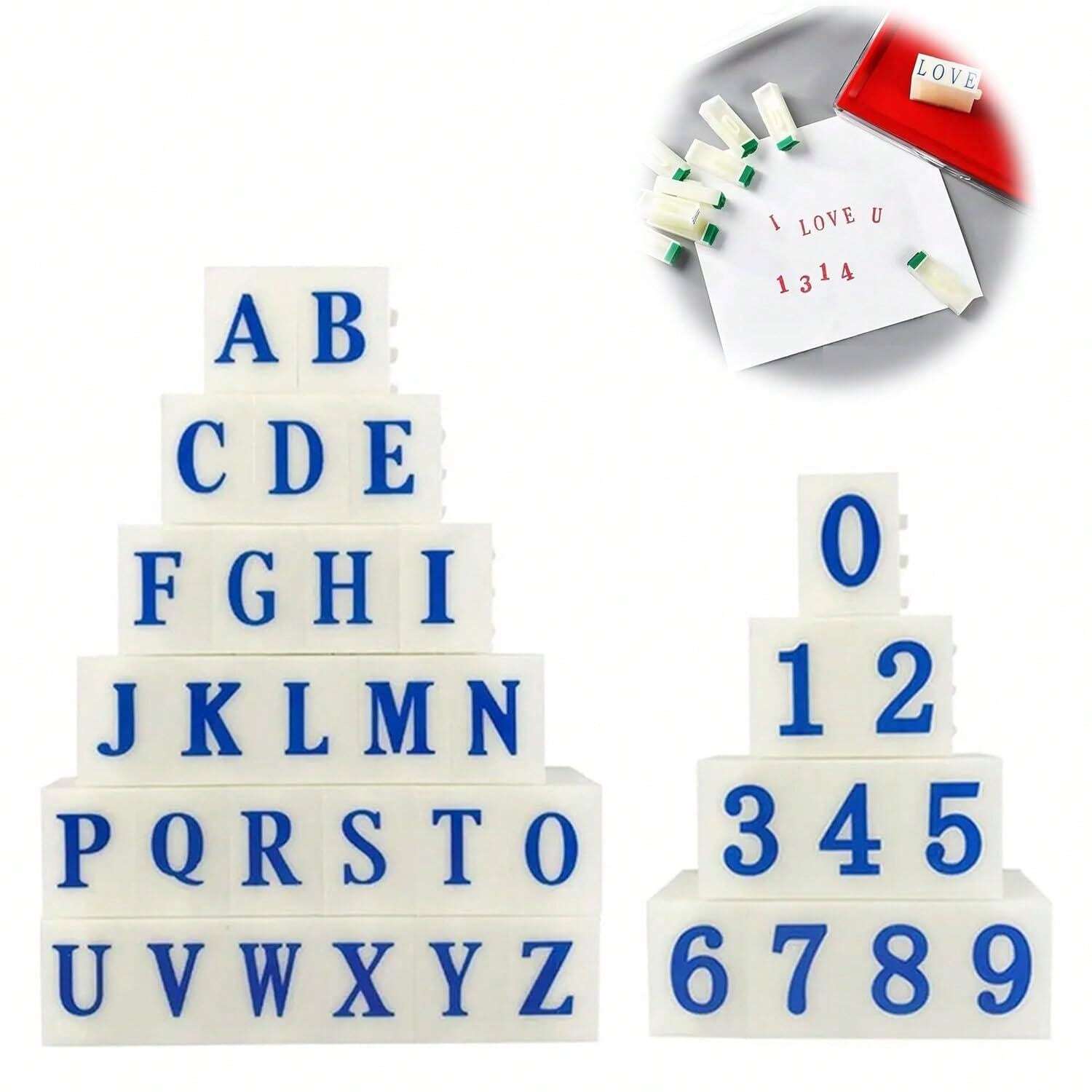 36pcs English Alphabet Number Symbol Combination Chapter Loose Word ...