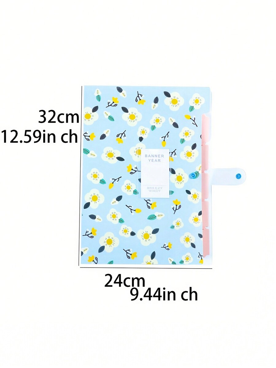 1pc A4 Flower Patterned Folder With 6 Grids - Efficient Organization ...