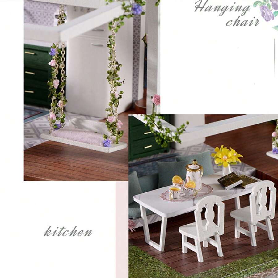 DIY French Style Villa Art Garden House Wooden Puzzle Model House With ...