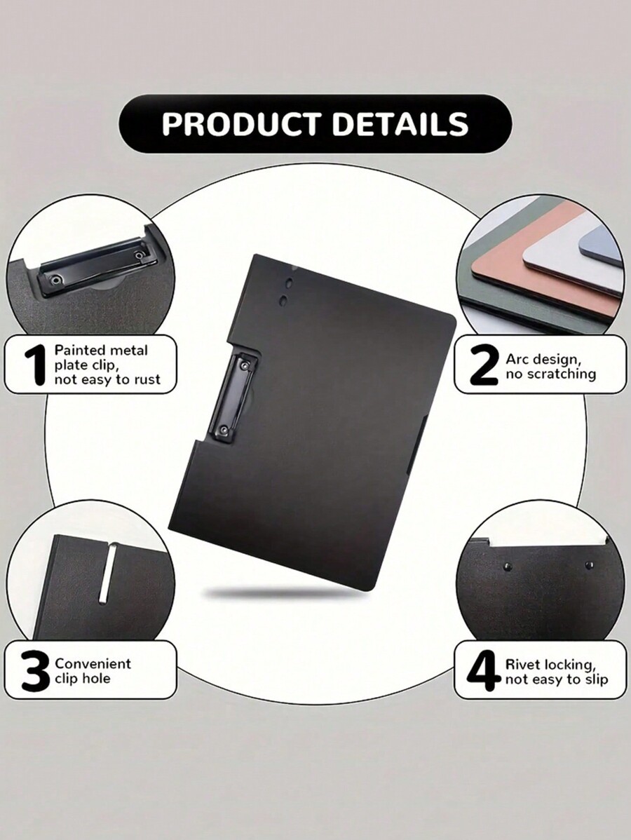 1 Pc A4 Folder Horizontal Secretary Clamp Data Book Test Paper Storage ...