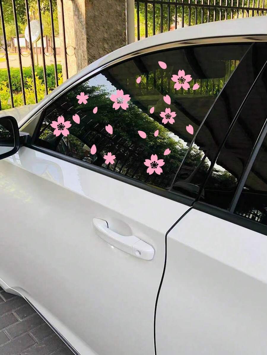 Cherry Blossom Car Stickers Holographic Sakura Decals Vinyl Waterproof ...