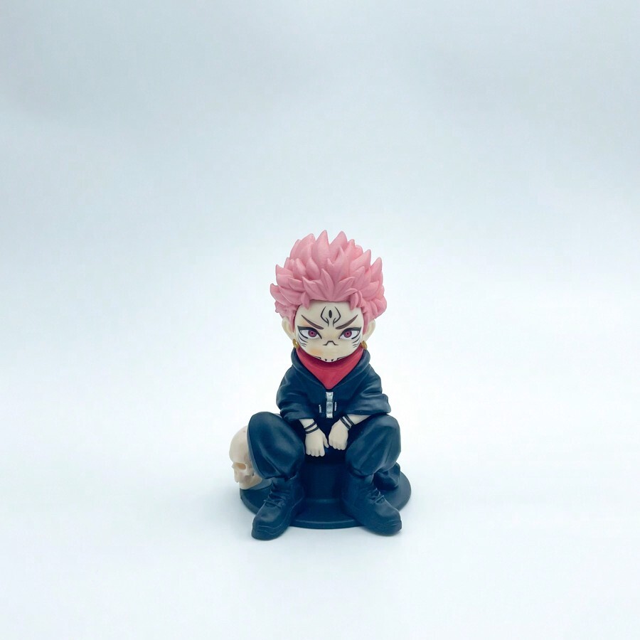 Anime Yuji Itadori Sitting Pose Two-Sided Souvenir Chibi Figure Model ...