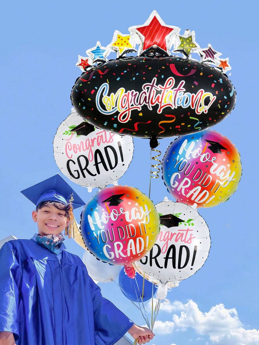 5pcs Graduation Party Balloon Kit, Congrats On Your Graduation, You Did ...