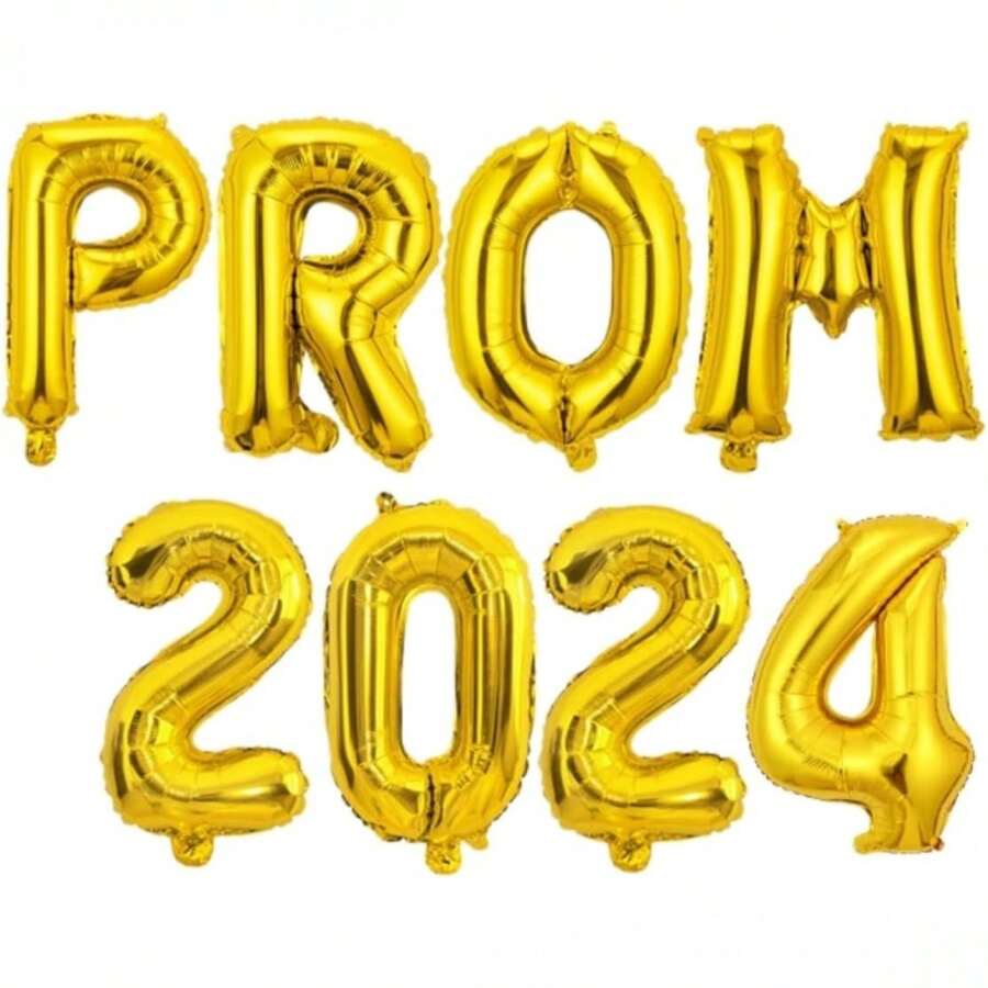 PROM 2024 Balloons Banner 16 Inch Letter Balloons Foil Mylar Balloons ...
