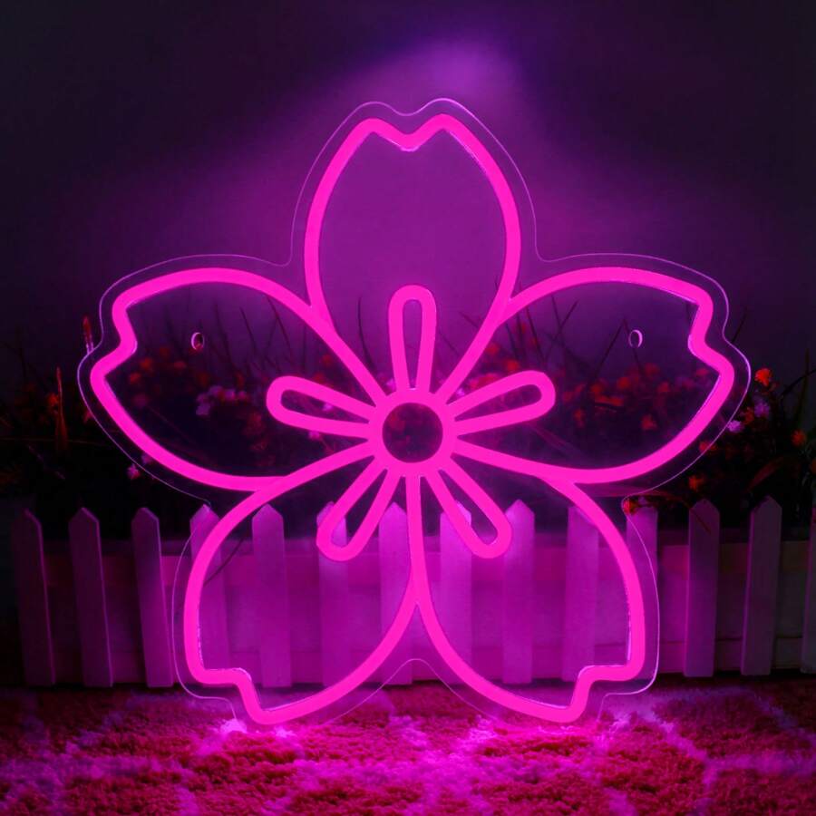 1 pièce Sakura LED Neon Signe lumineux Panneau arrière en acrylique ...