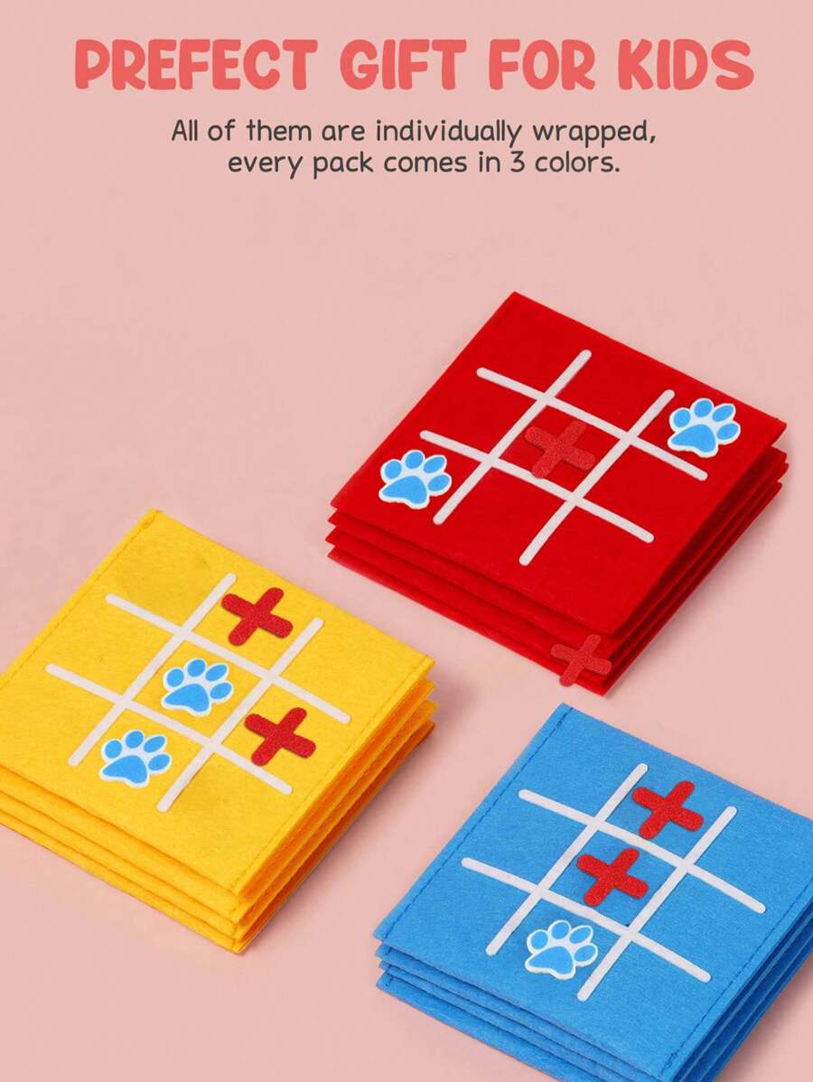 4 ensembles - Jeu de Tic Tac Toe, pièces d'impression de patte de chat ...