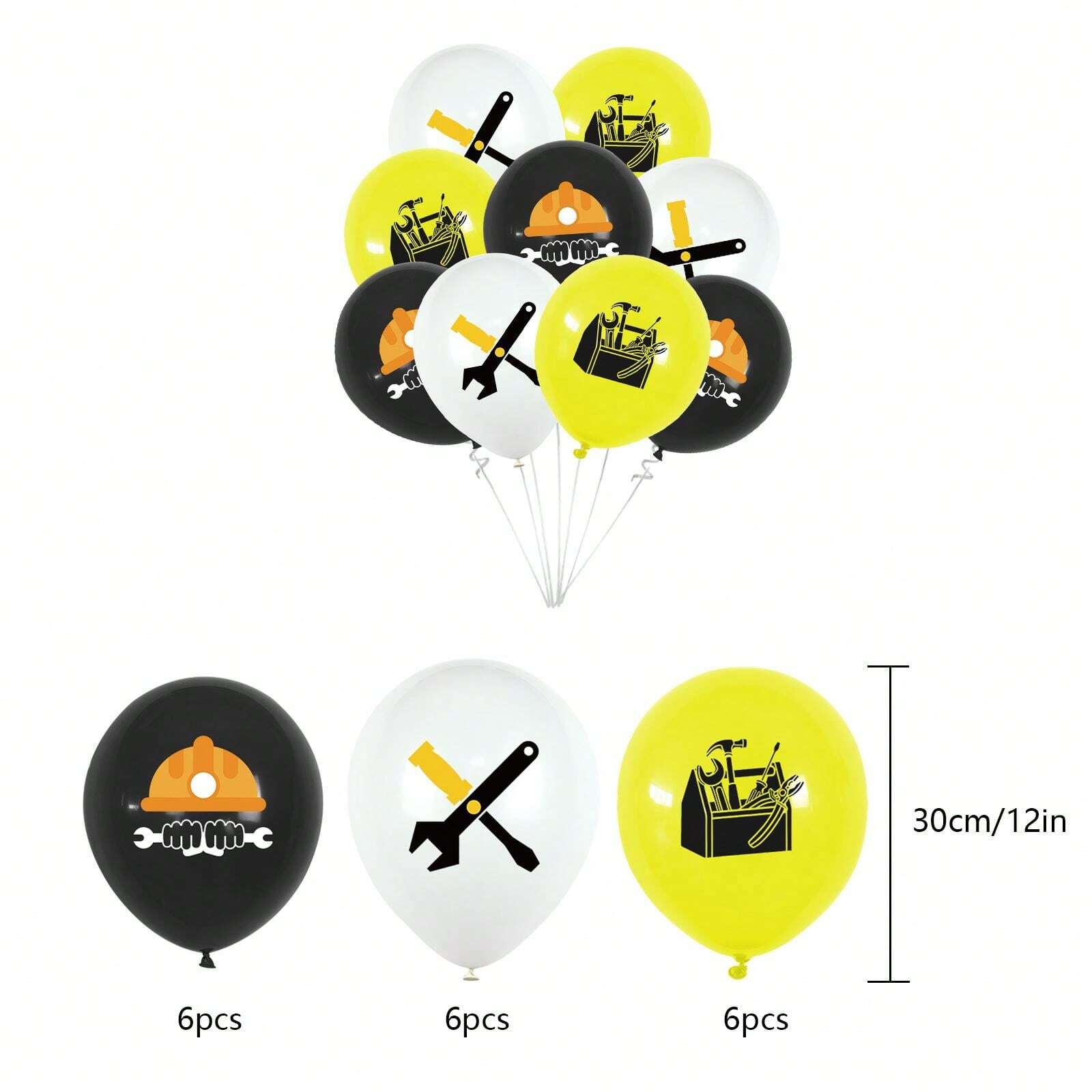 58pcs Tool Themed Birthday Party Decoration Bunting Balloons Tool Box ...