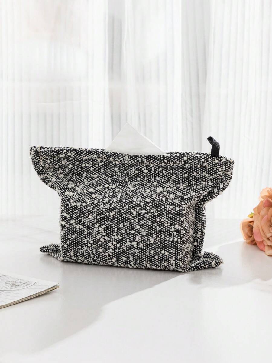 A Black And White Dots Home Fabric Tissue Box Cover, Modern And Simple ...