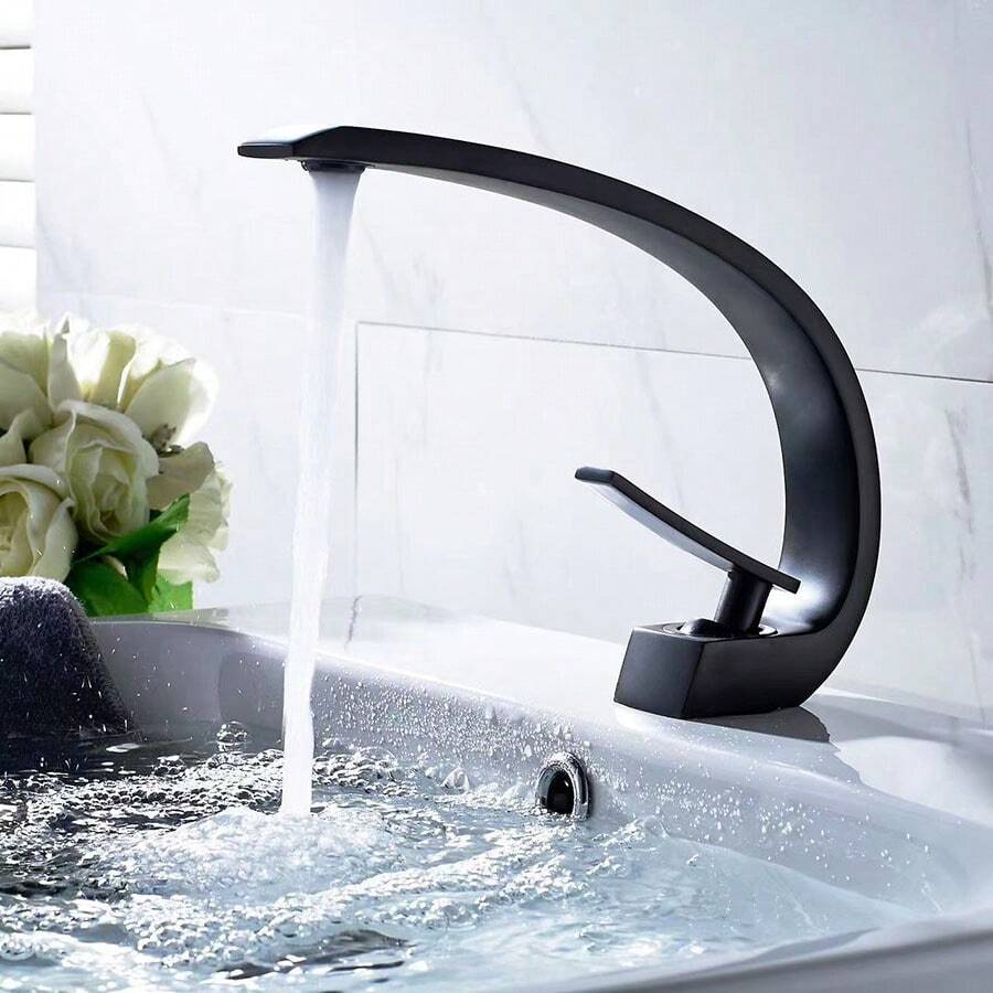 Cross-Border Black Full Copper Bathroom Faucet For Sink Basin, Hot And ...