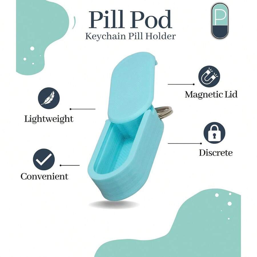 Keychain Medicine Box, Portable Travel Pill Organizer With Small Size ...