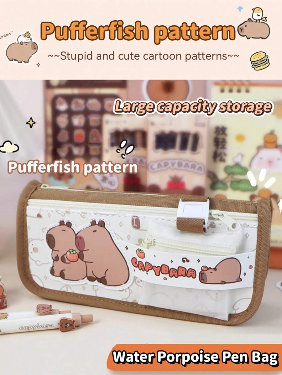 Capybara-Themed Stationery Pencil Case With High Appearance And Gender ...