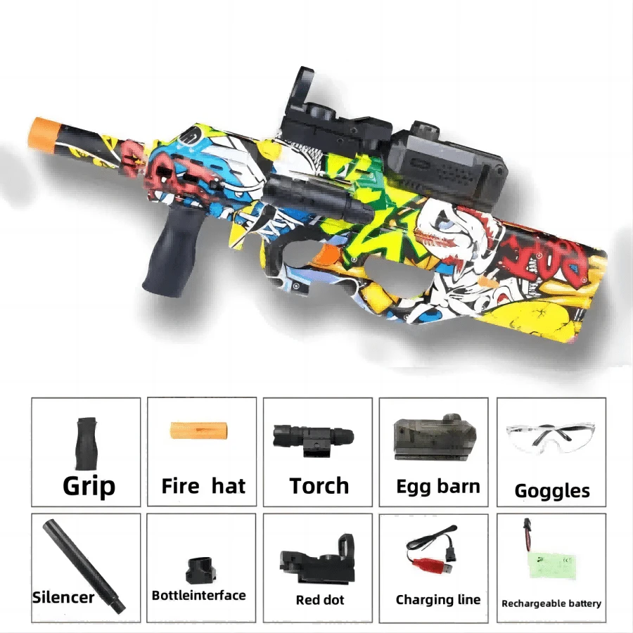 Electric Gel Ball Blaster Toy Gun With Magazine, Goggles & CH Adult CS ...