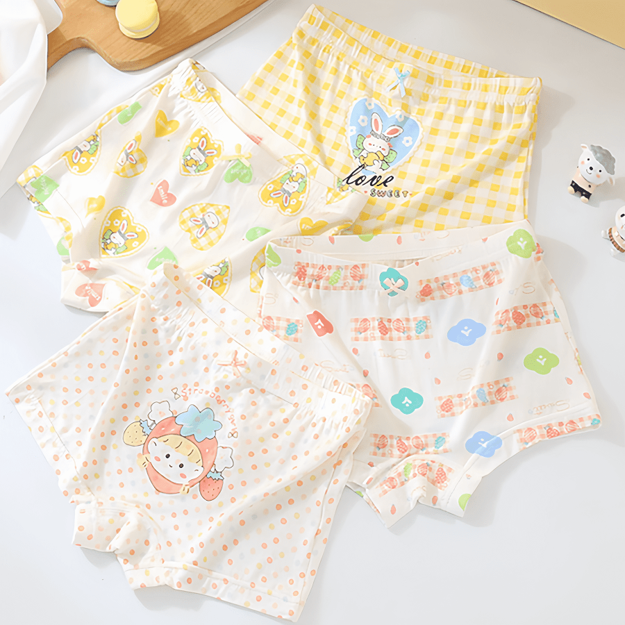 [Paquete de 4] Ropa interior de niñas jóvenes de modal de clase A con ...