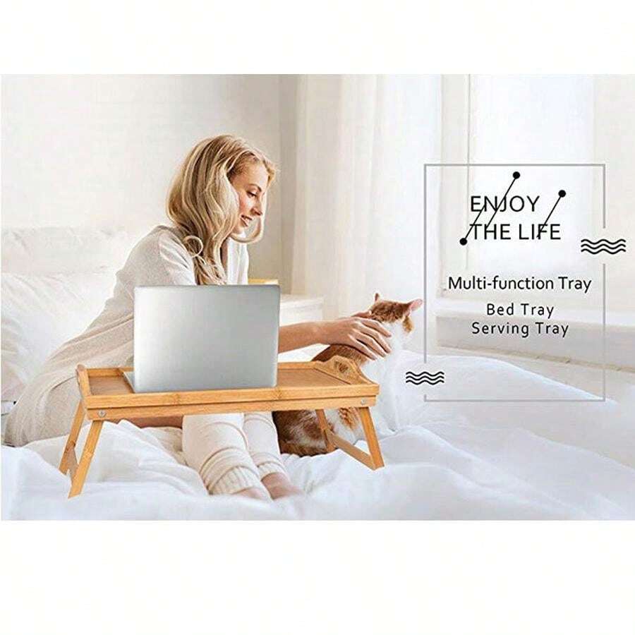 1PC Bamboo Bed Folding Table Slouchy Bed Computer Table Dining Table ...