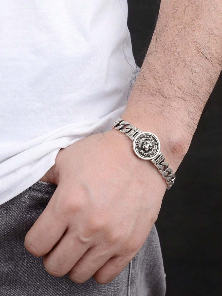 Hip-Hop Retro Personality Tang Grass Rotating Forest King Bracelet Men ...