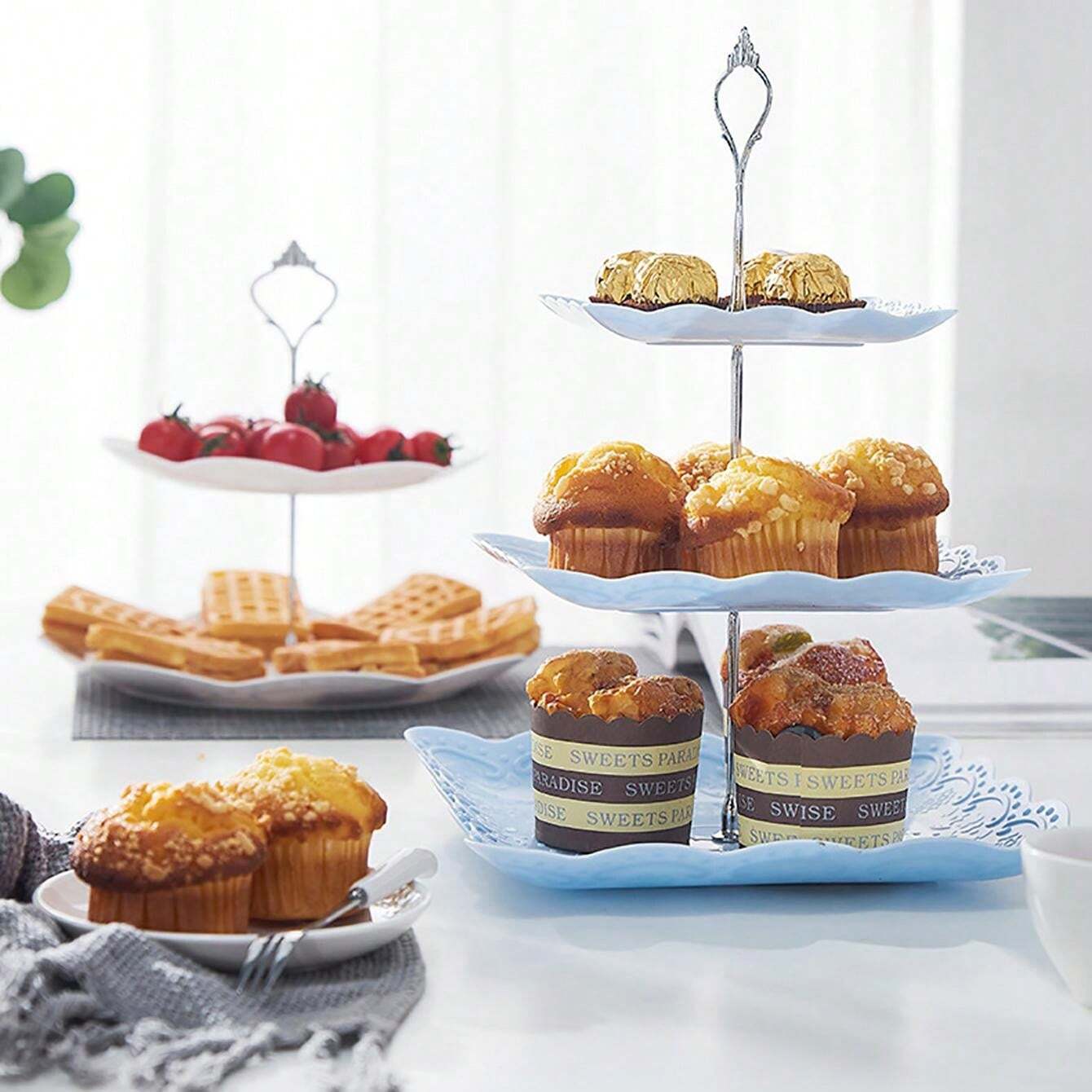 Three-Tier Fruit Platter Dried Fruit Platter Afternoon Tea Dessert Tray ...