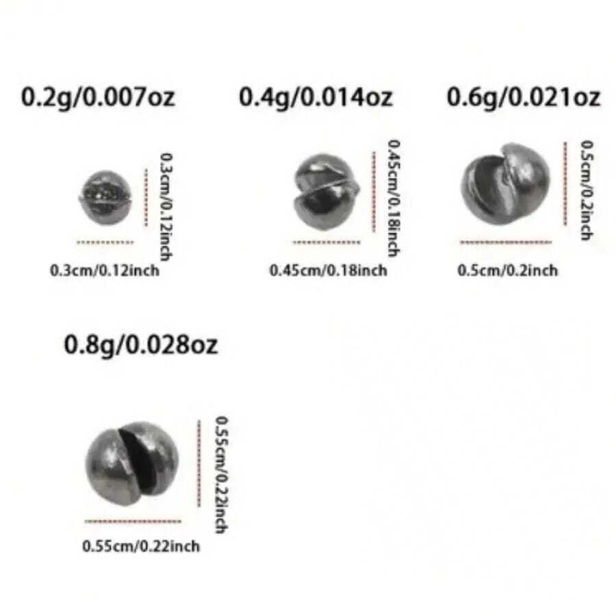100/205pcs Premium Lead Fishing Sinkers With Convenient Storage Box - 5 ...