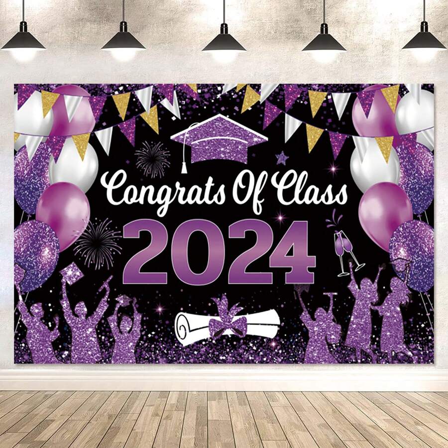 5x3ft Class Of 2024 Congratulations Backdrop Congrats Grad Photography ...