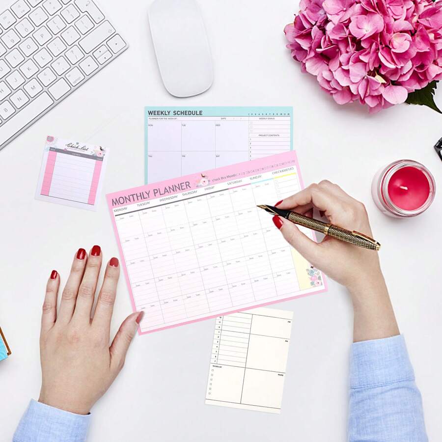 Daily Weekly Monthly Planner,218 Pcs Tear Off Note-Pad Undated Daily To ...