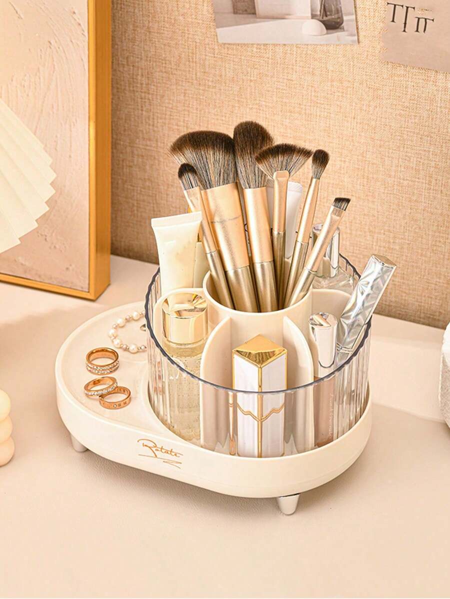 A Stylish Multi-Functional Desktop Rotating Cosmetic Storage Box With ...